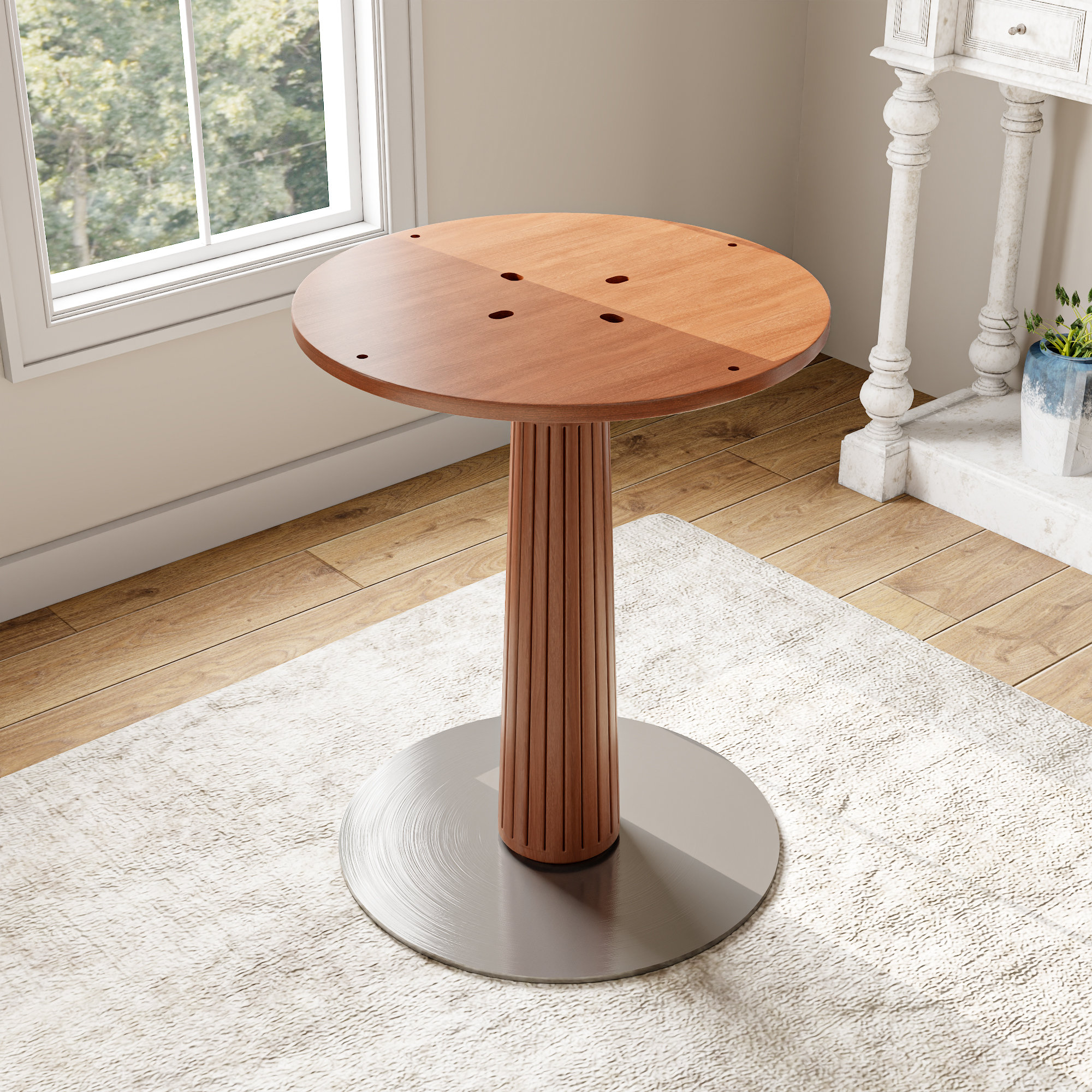 MAVOLK Round Table Pedestal Dining Table Base Standard Height - Indoor/Outdoor 28" | Wayfair